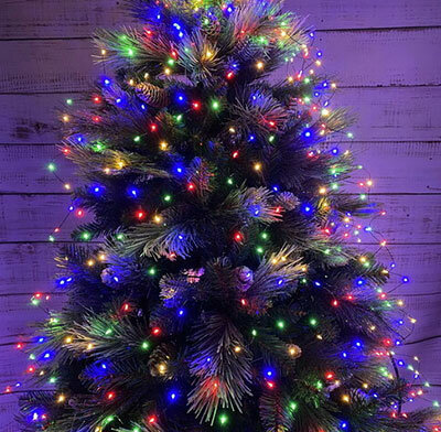 Гирлянда уличная Роса (свечение цветное), новогодний декор 100 м.