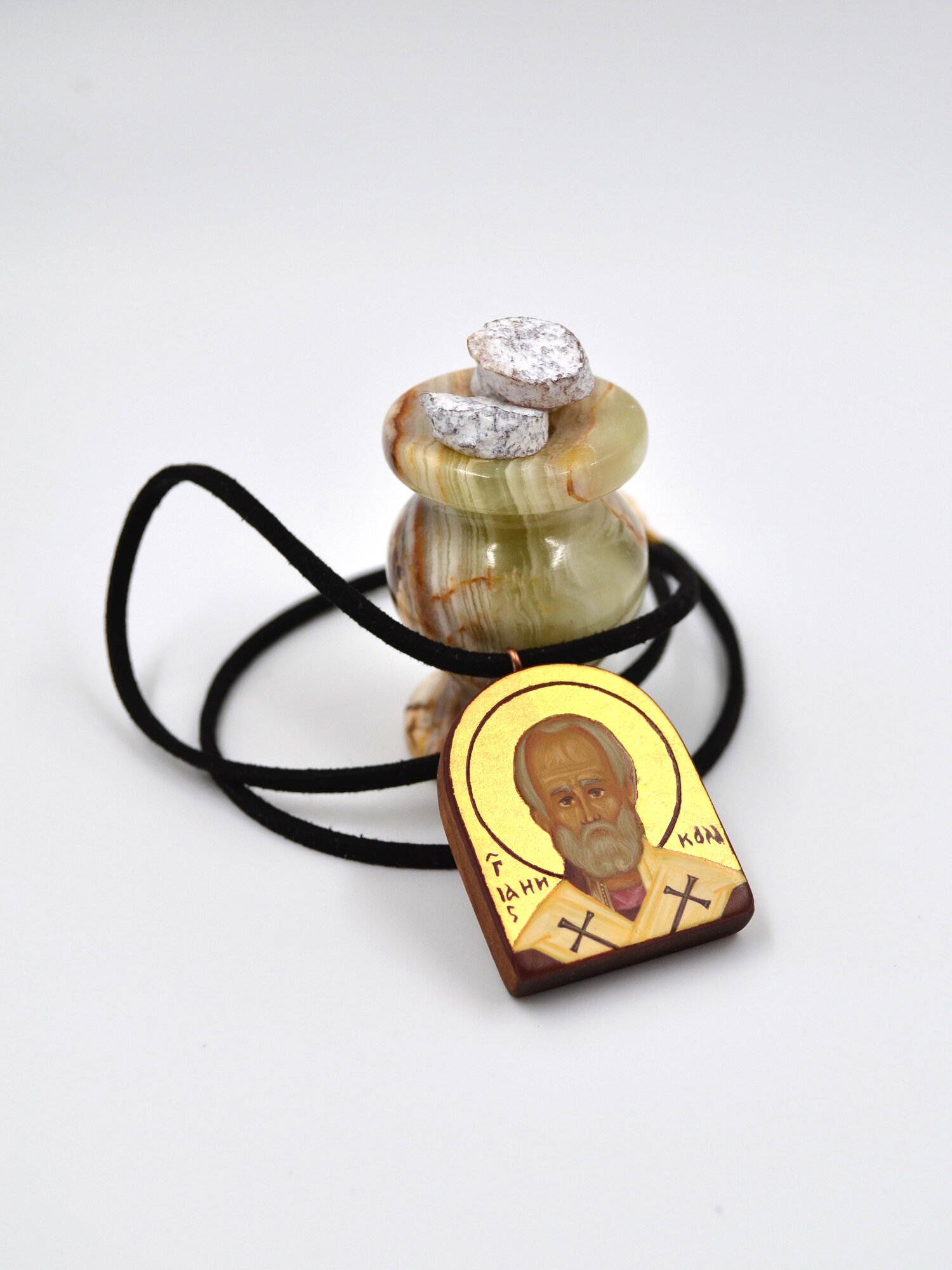 Николай Чудотворец рукописная нательная икона