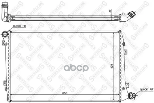 Радиатор охлаждения Stellox 1025286SX системы охлаждения Volkswagen Jetta