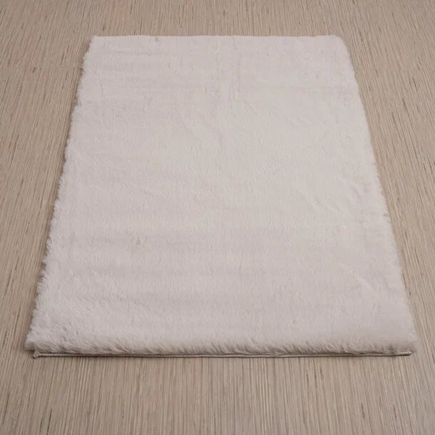 Ковер на пол в спальню в гостиную 100х150 см светлый бежевый однотонный ворс 35 мм шегги 335498 KoverVDom