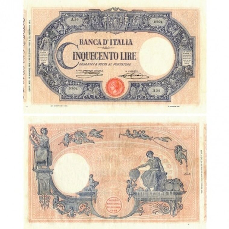 500 лир 1919 года Италия, сувенирная копия, банкноты и купюры редкие коллекционные