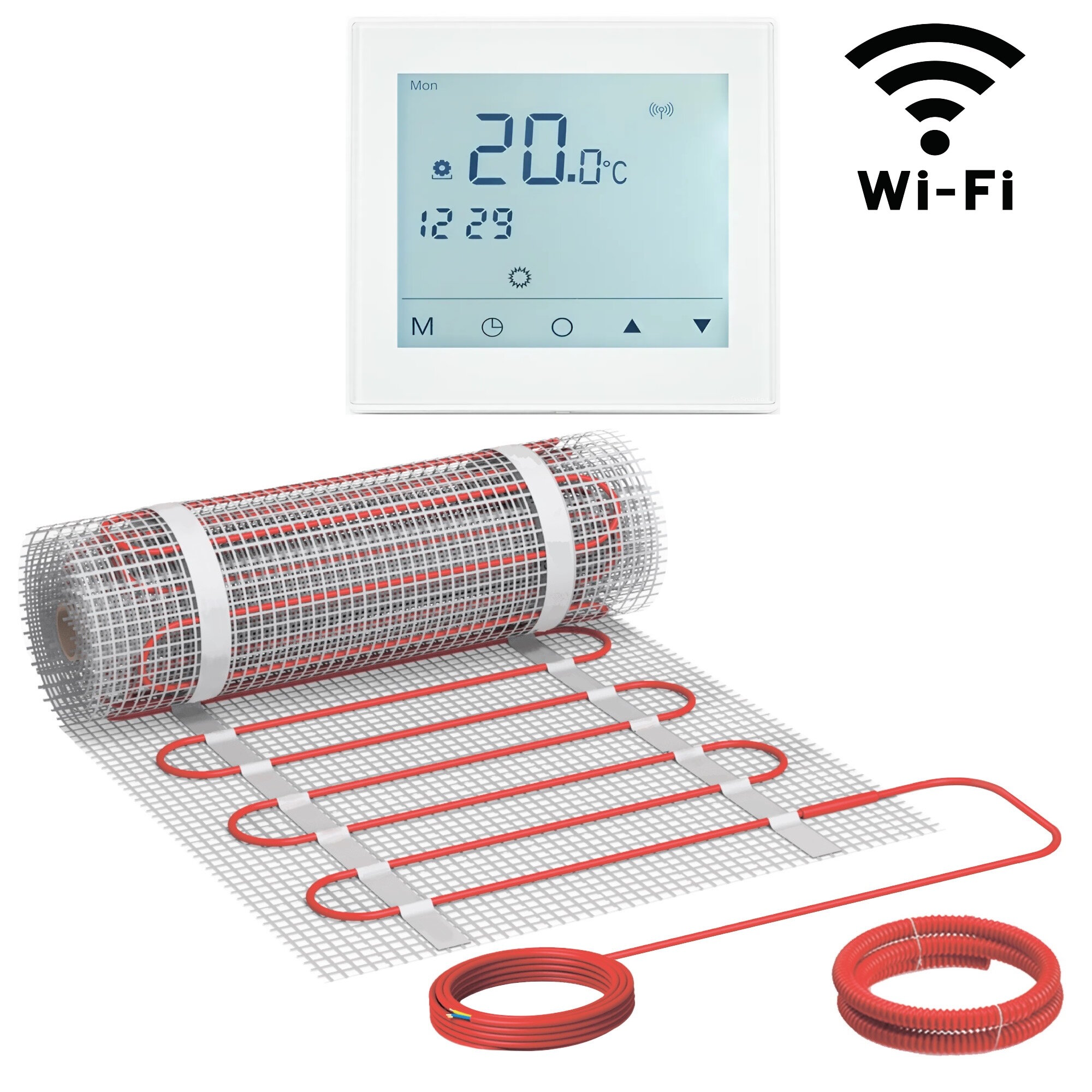 Теплый пол Vimarr L 540L1350KM9.0-M1-51 9 м2 1350 Вт с белым WiFi программируемым сенсорным терморегулятором