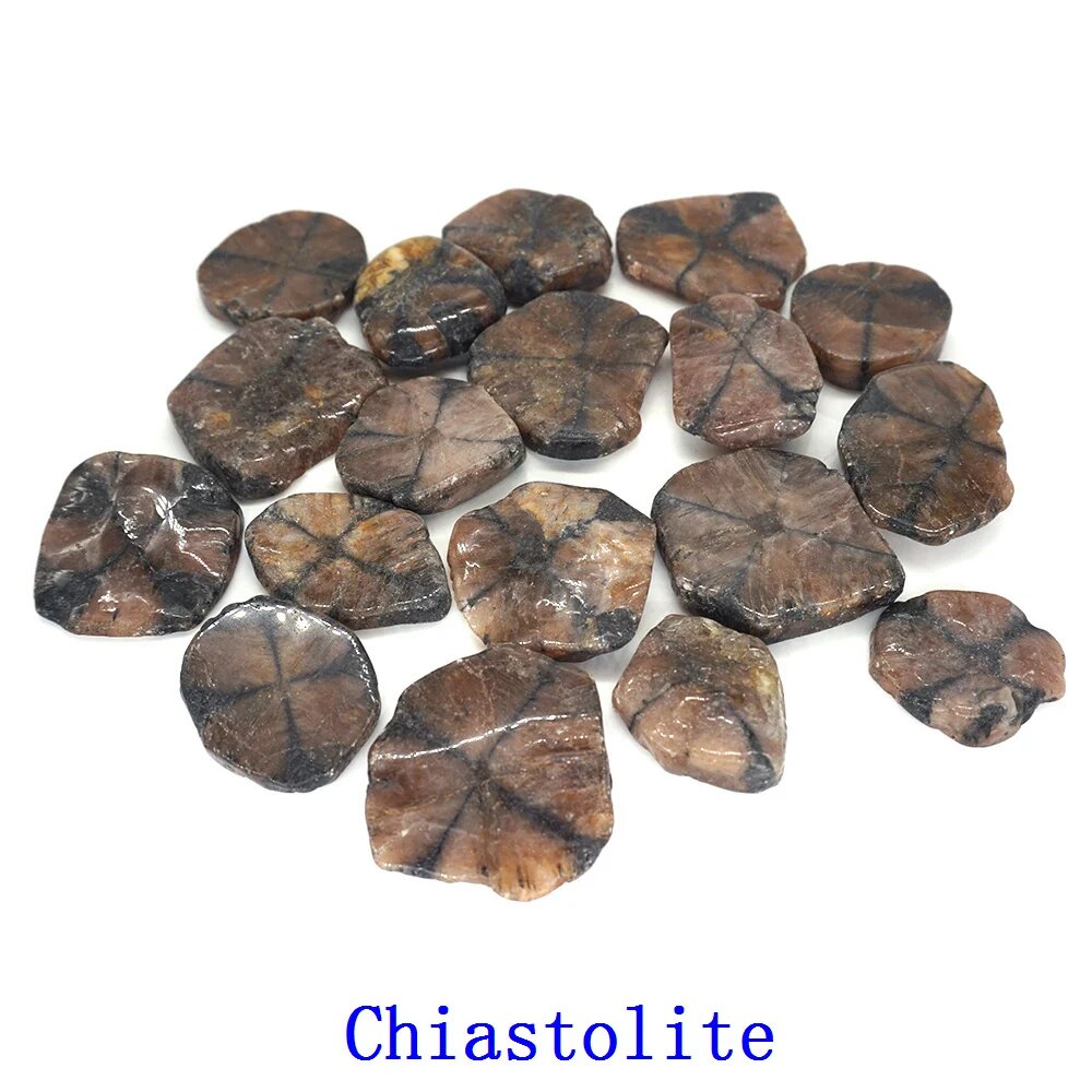 Кристалл аметист розовый кварц 50 г Коричневый, 1PCS, Chiastolite