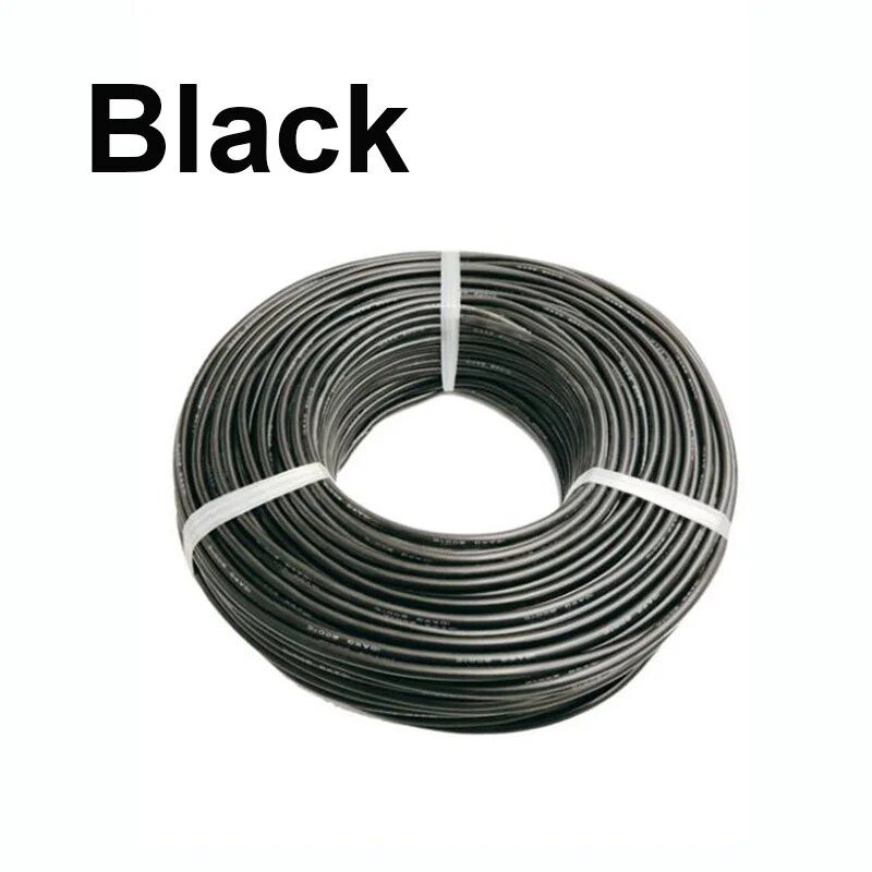 Термостойкий силиконовый провод 18AWG-28AWG красный чёрный 18 AWG, Черный, 10 м