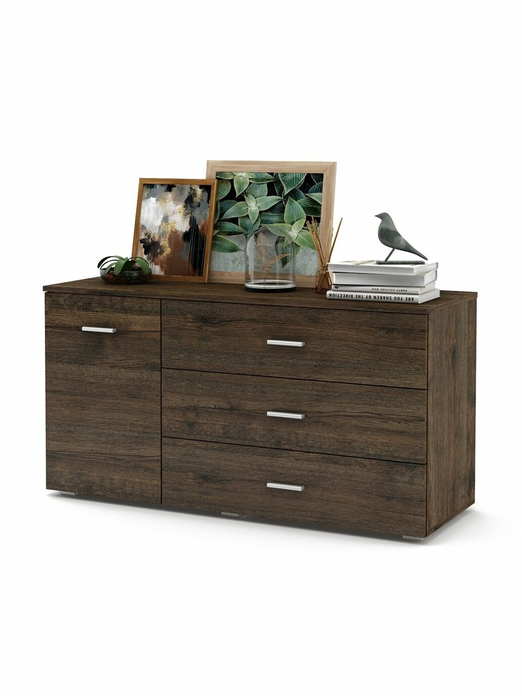 Комод для одежды с ящиками Мартин 4, ЛДСП, 120,4х40х63,3 см, 4 ящика, дуб апрель темный