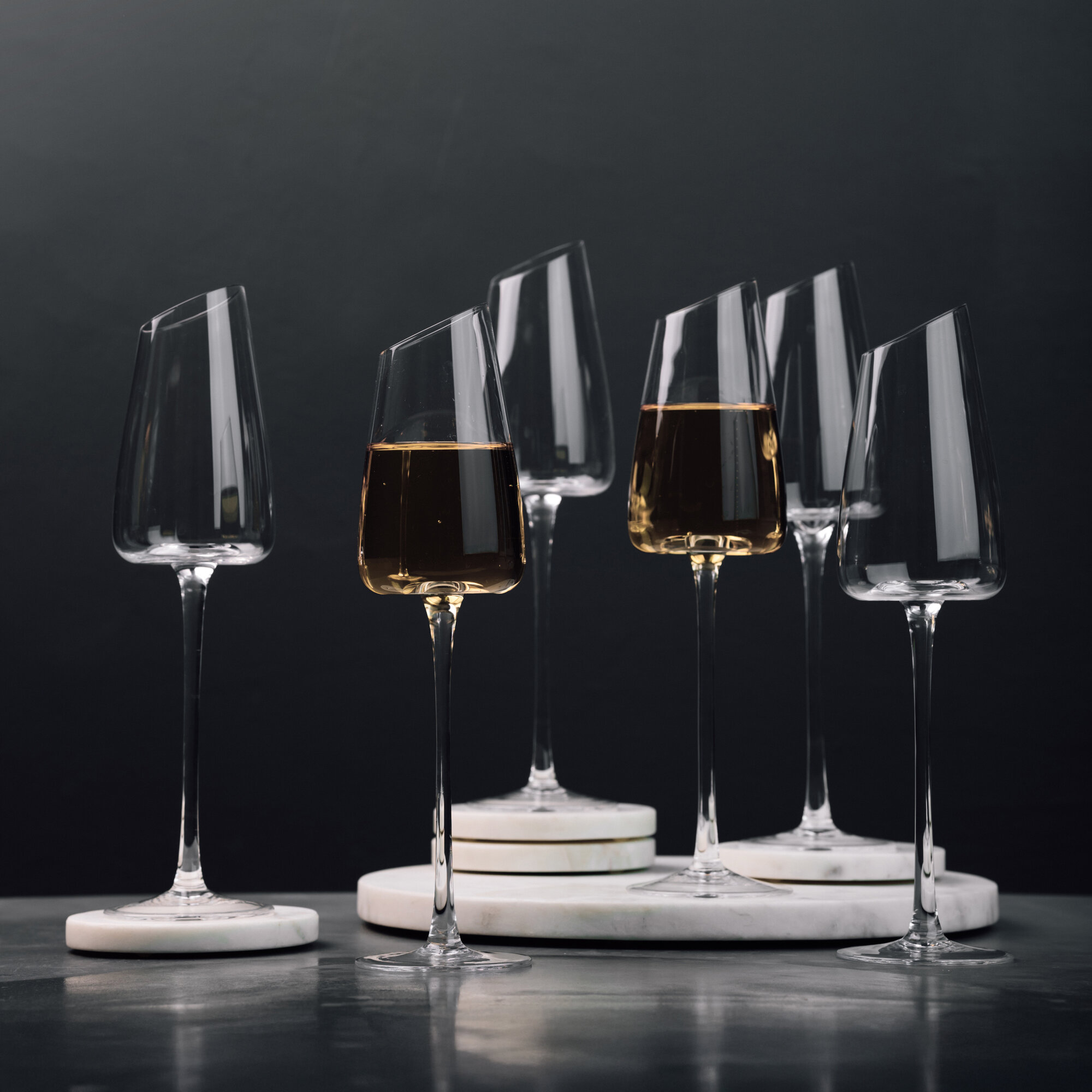 Набор бокалов-флюте для шампанского 200 мл 6 шт хрустальное стекло MGline Space