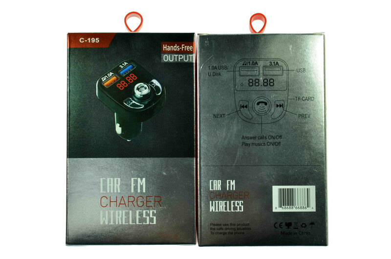 ФМ Трансмиттер FM-C195 Bluetooth/USB/SD micro/дисплей + USB выход на зарядку 3.1 A