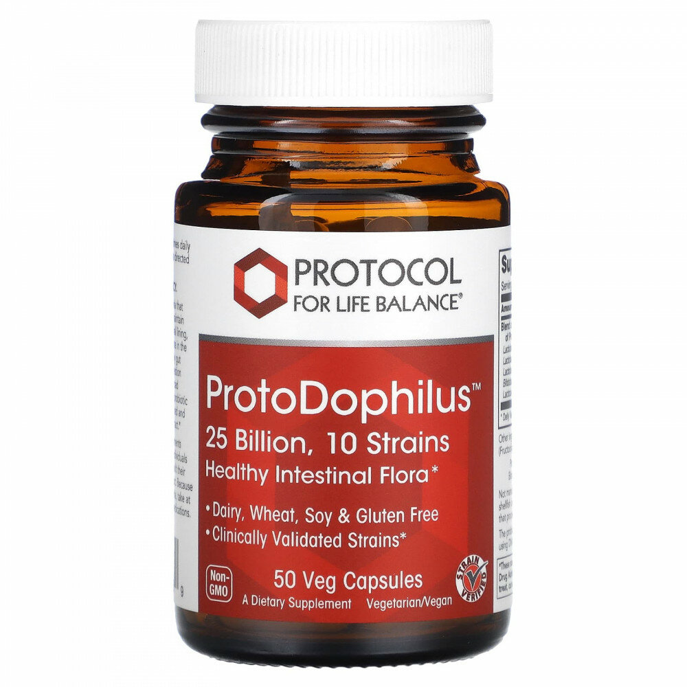 Protocol for Life Balance, ProtoDophilus™, 25 млрд, 50 растительных капсул
