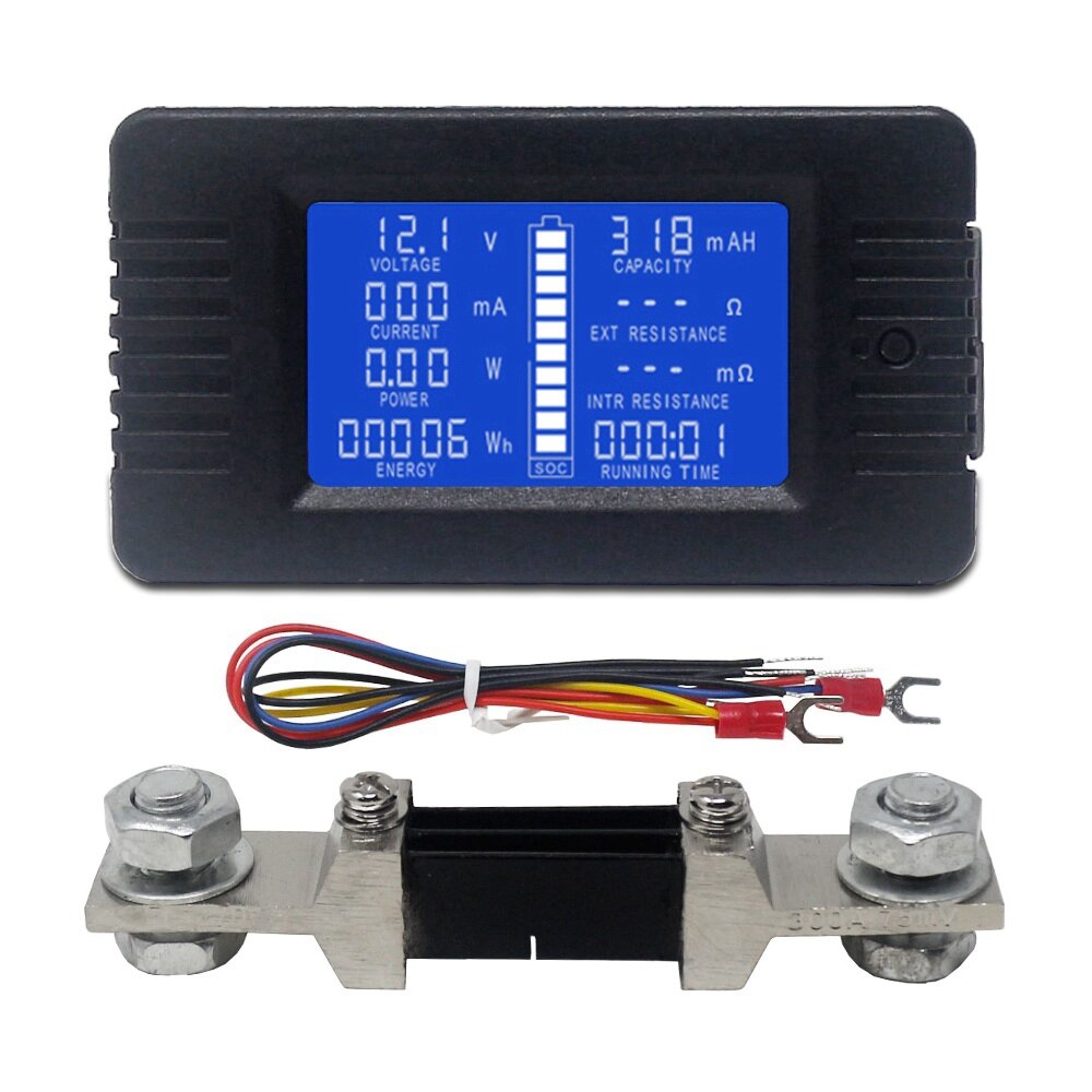 DC 0-200V 300A цифровой вольтметр амперметр автомобильный аккумулятор тестер емкость сопротивление напряжение мощность счетчик энергии монитор