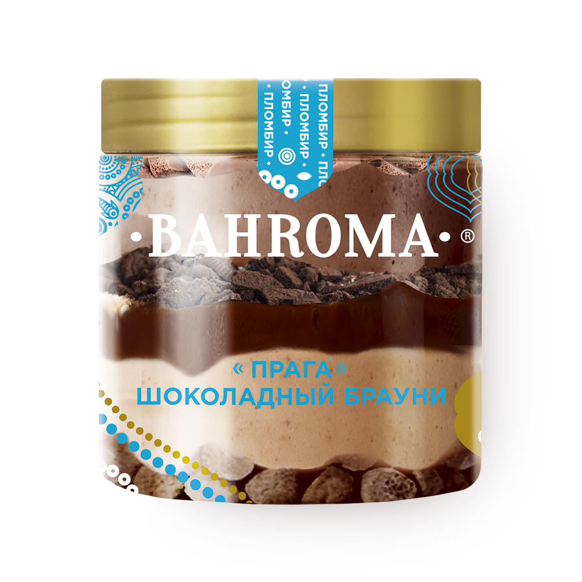 Мороженое Bahroma "Прага", пломбир, шоколадный брауни, 320 г