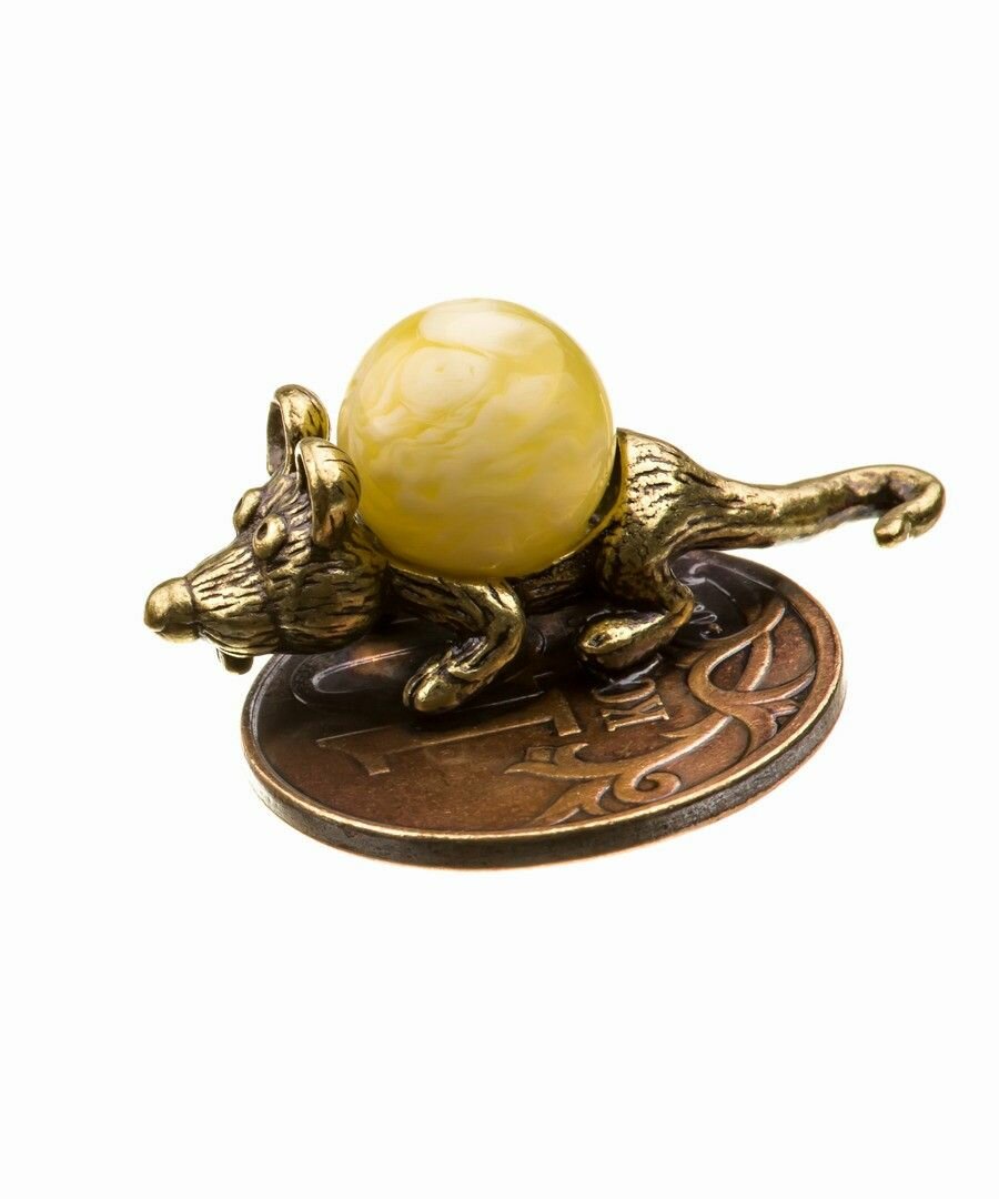 Кошельковая мышь-6 Зубастик на монетке 639-Б, белая