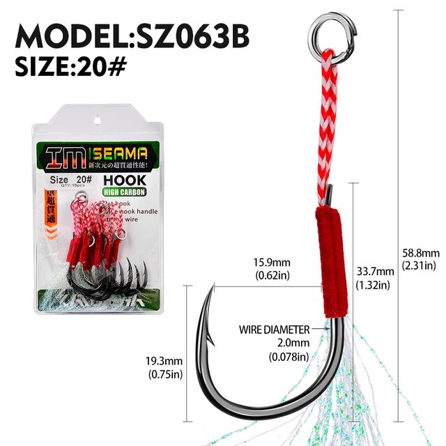 PRO BEROS Ассист крючки для нахлыста 11#-20#, 10 шт size20-black