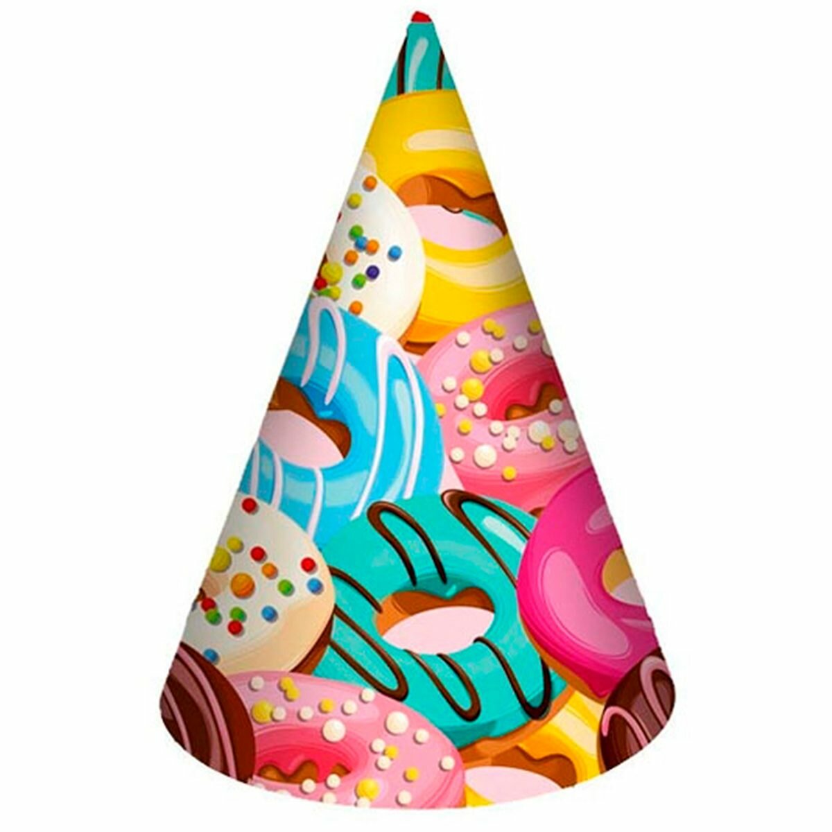 Праздничный колпак Патибум "С Днем Рождения. Макаруны", набор 6шт. (4690296064433)