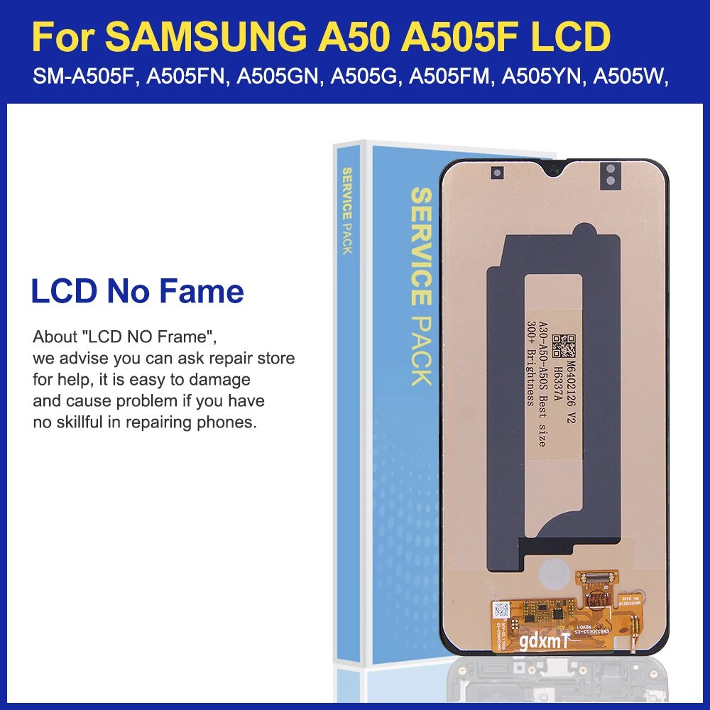 Для SAMSUNG GALAXY A10 A105 A20 A205 A20S A207 A30 A305 A30S A307 A50 A505 A70 A50 TFT No Frame