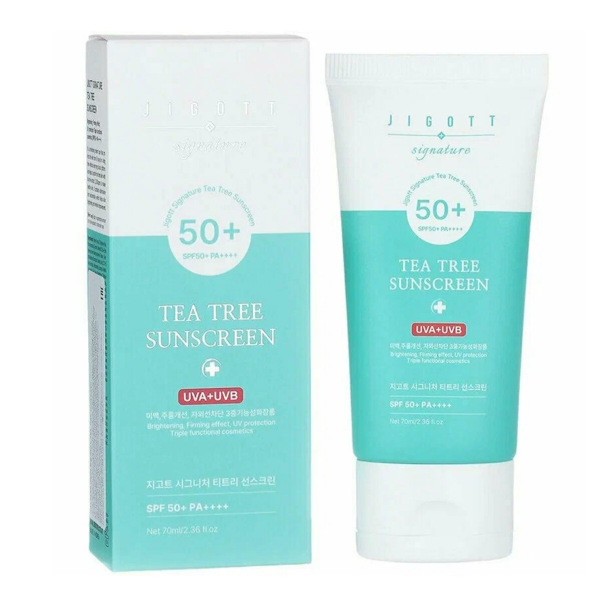 Jigott Крем для лица солнцезащитный с экстрактом чайного дерева / Signature Tea Tree Sunscreen SPF50+ PA++++, 70 мл