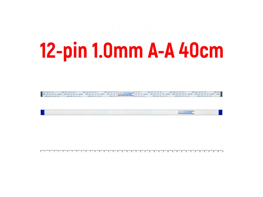 Шлейф FFC 12-pin Шаг 1.0mm Длина 40cm Прямой A-A AWM 20624 80C 60V VW-1