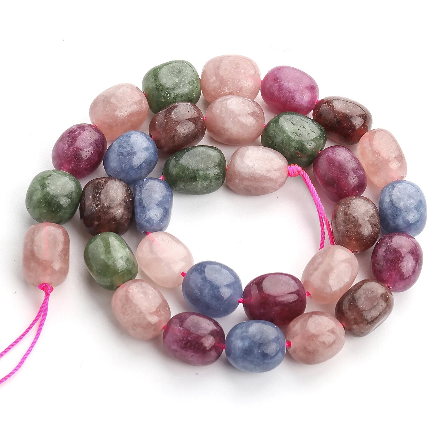 Бусины из камня LASOFAMIRE Розовый, Color Tourmaline