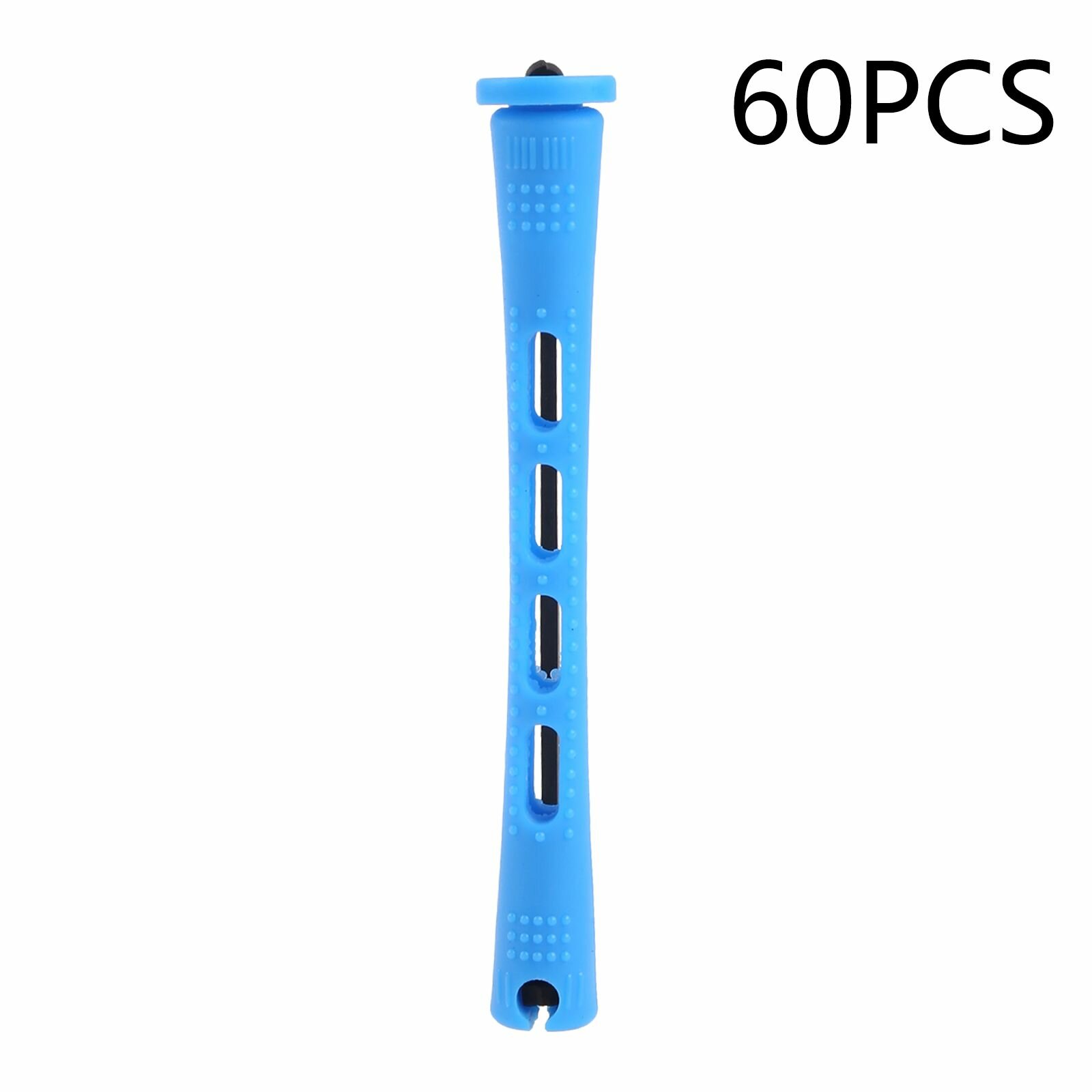 (60 шт) рулетик для волос длиной 0,9 см с крышкой American cold iron rod-синий