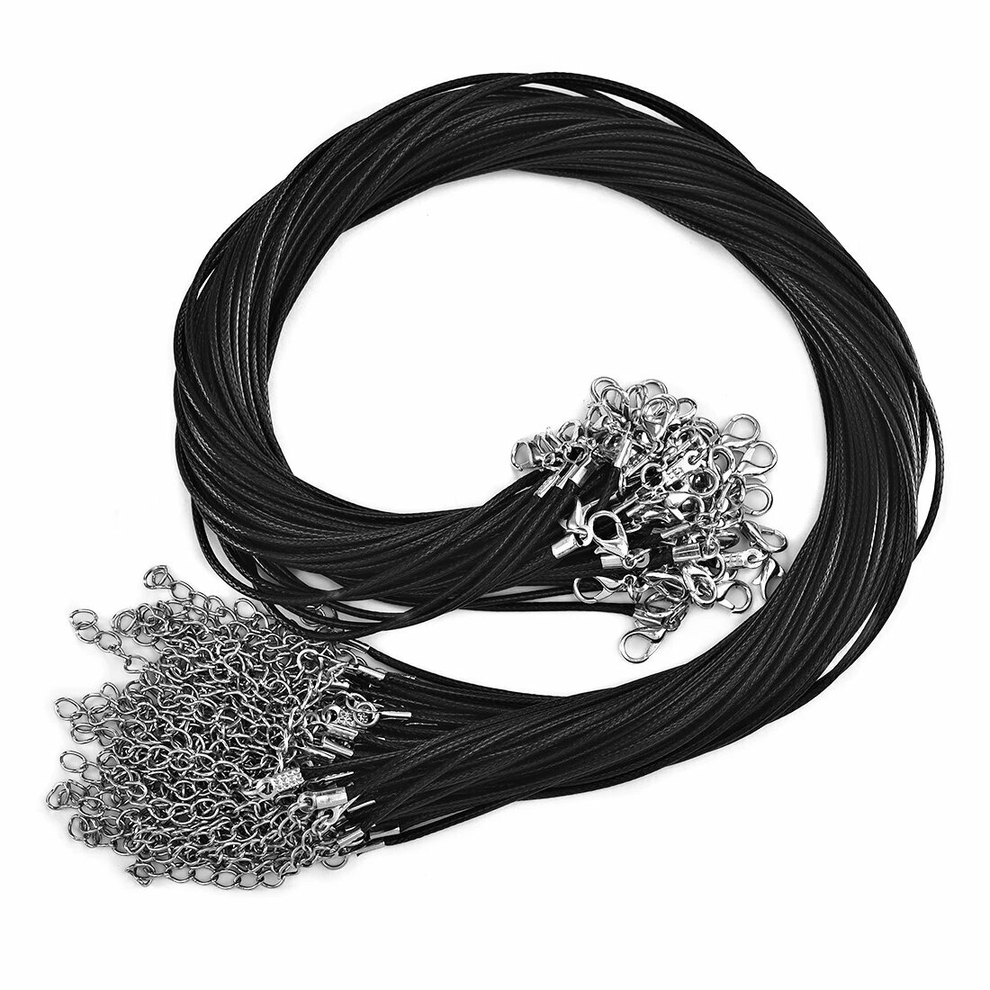 LIEBE ENGEL 50 шт. кожаный шнур восковая оплетка 45/60 см 2mm-50cm black