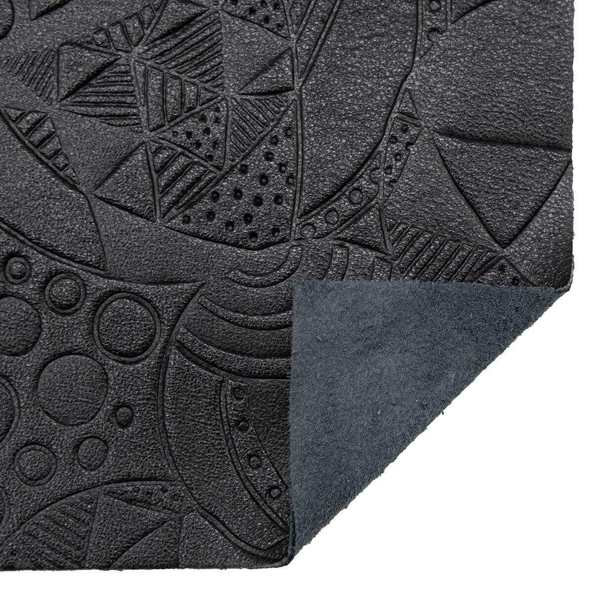 7004 Кожа натуральная в листах фактурная А5 (21*14,8см) Абстракция с кругом, 100% кожа (01 черный)