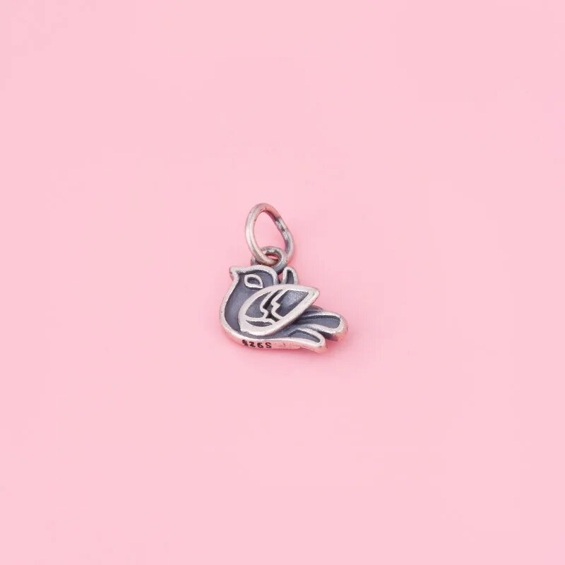 Подвеска птица из серебра 925, Retro