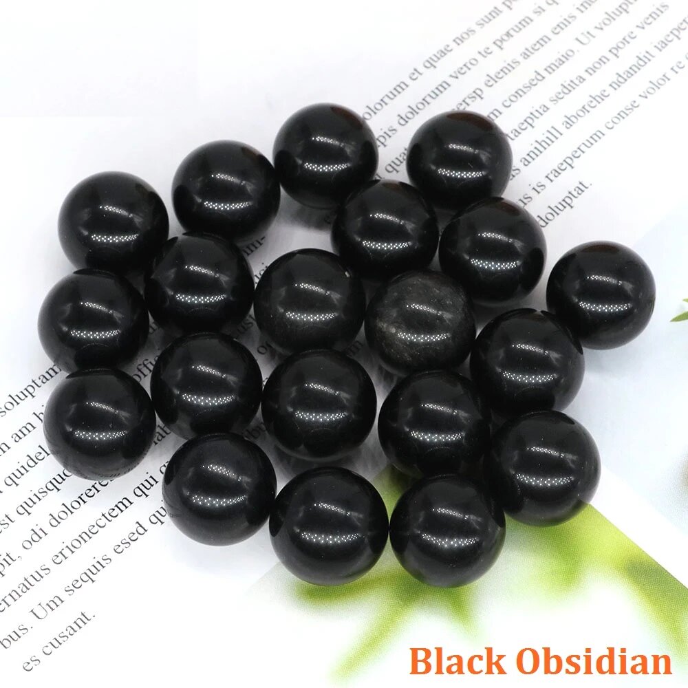 Мини хрустальный шар аметист 16 мм Черный, 1 pc, Black Obsidian