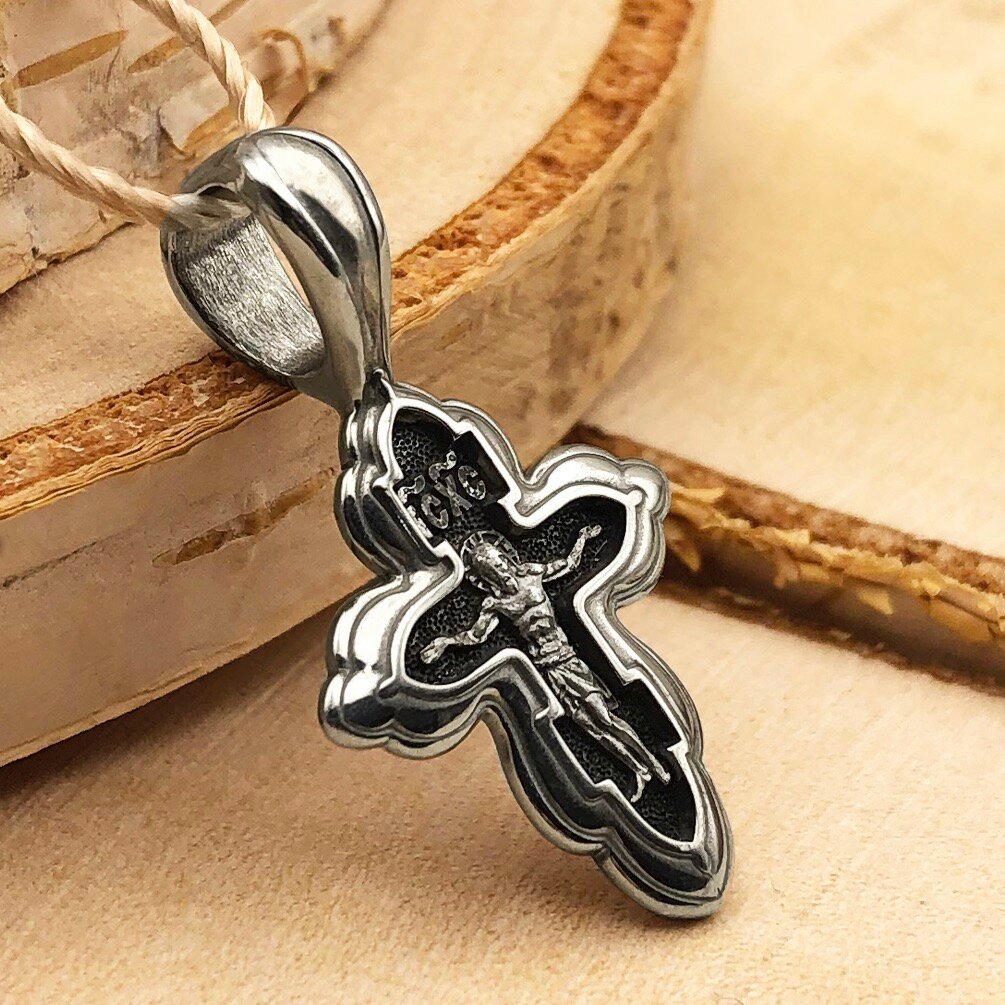 Крестик, серебро, 925 проба, оксидирование, чернение