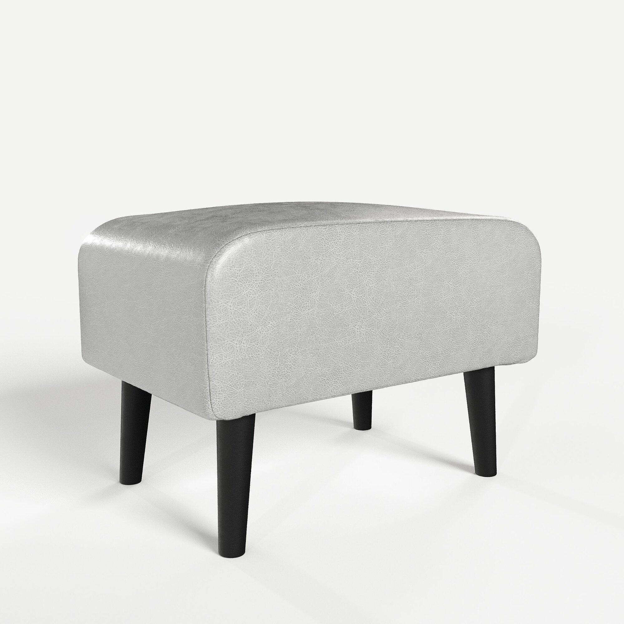 Пуф на высоких ножках Фантазёр из эко-кожи серый. Банкетка, подставка.