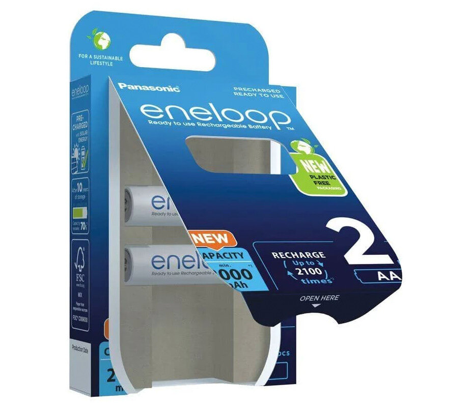 Аккумуляторы Panasonic Eneloop AA 2000 мАч, 2 шт.