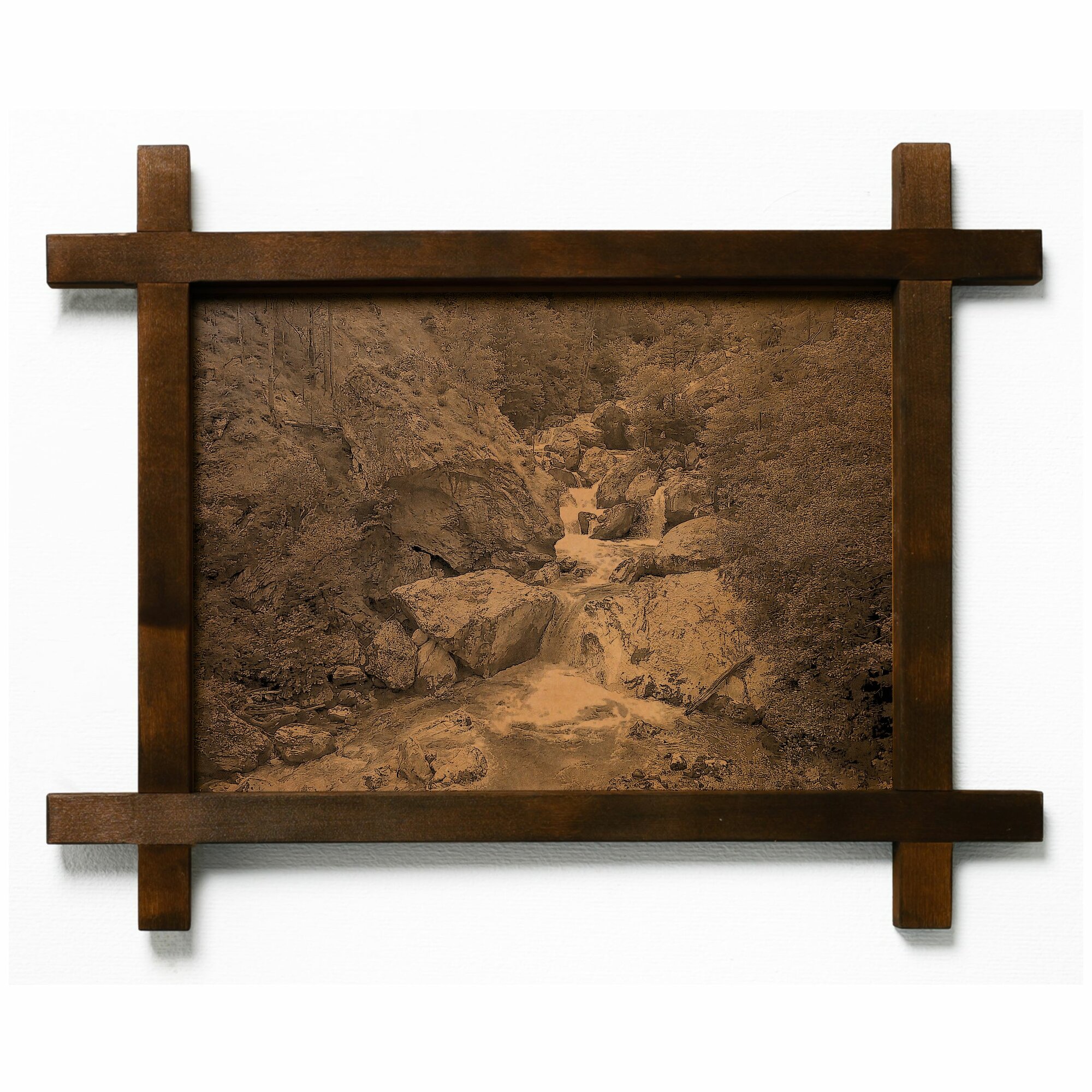 Картина интерьерная из кожи "Водопад Влюбленных в Абхазии", BoomGift