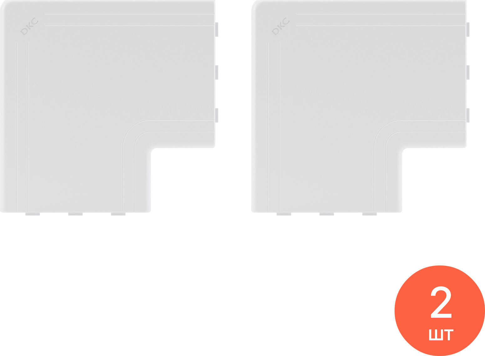 Угол DKC / ДКС NPAN плоский, пластиковый белый, размером 100x60мм / аксессуары для кабель каналов (комплект из 2 шт)