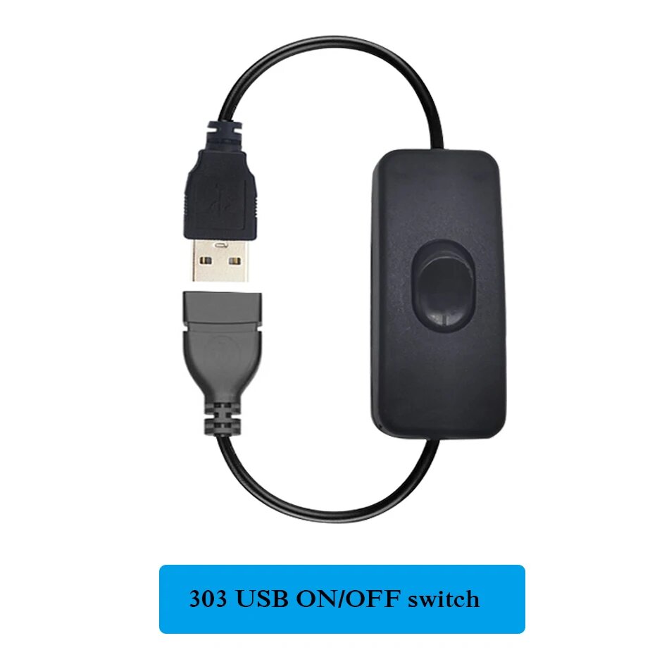 USB кабель с выключателем 32 см 303 USB Black