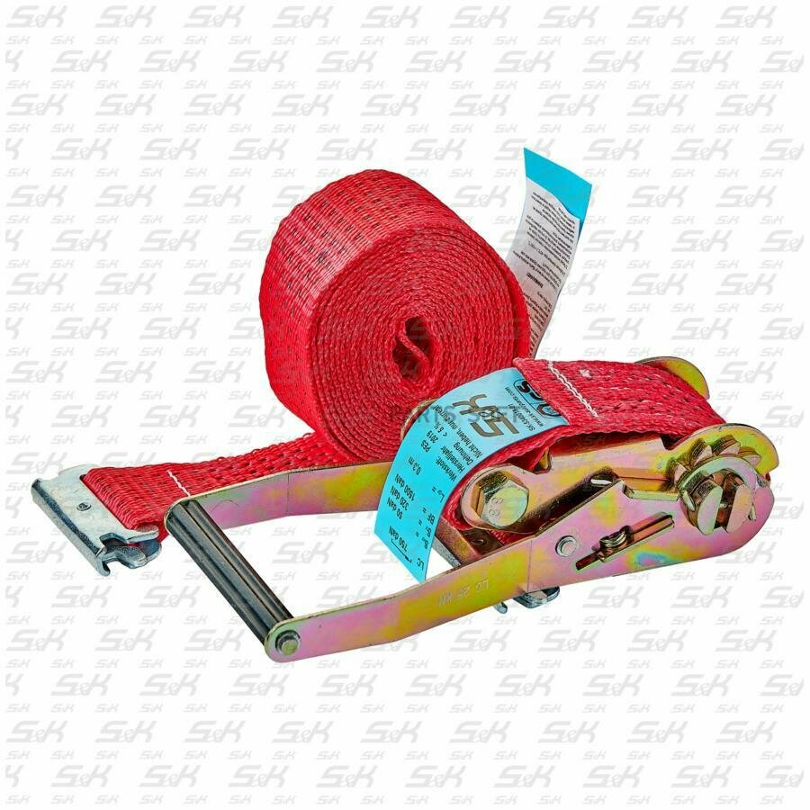 SK534001501 S&K Стяжной ремень (крюки для такелажной рейки) [L=4м прочность на разрыв 3 т.]