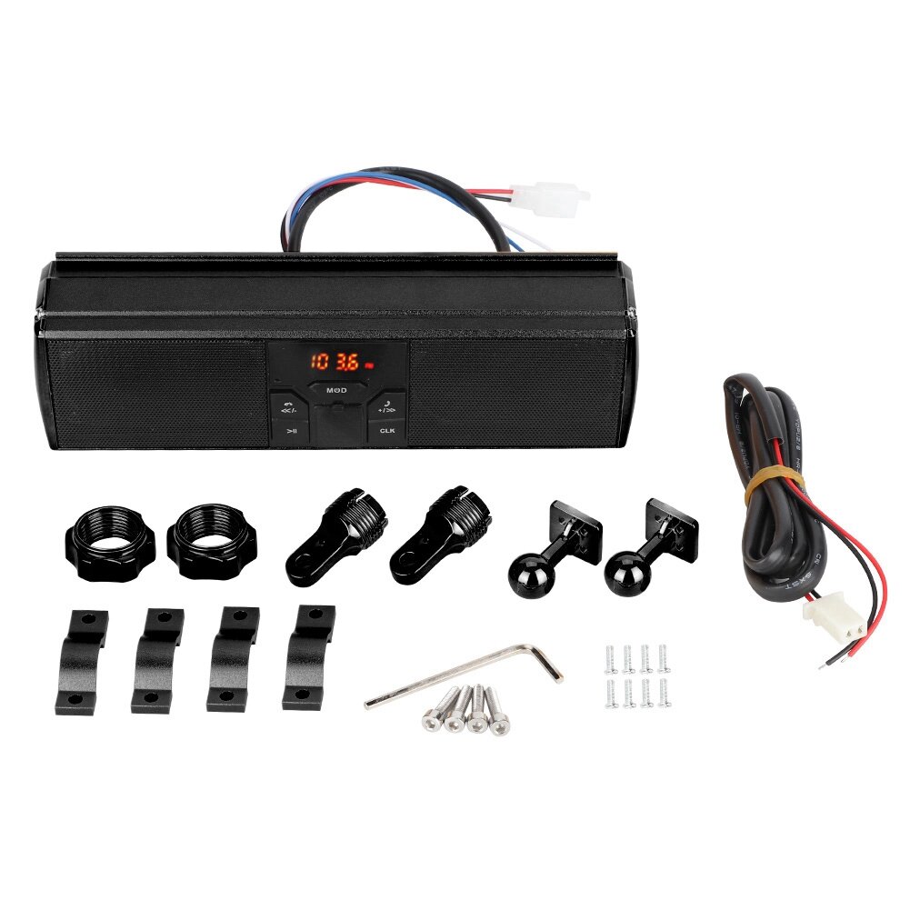 Motorcycle Modification Handle Bar Audio System Anti Side Water Proof Sound System(Black)