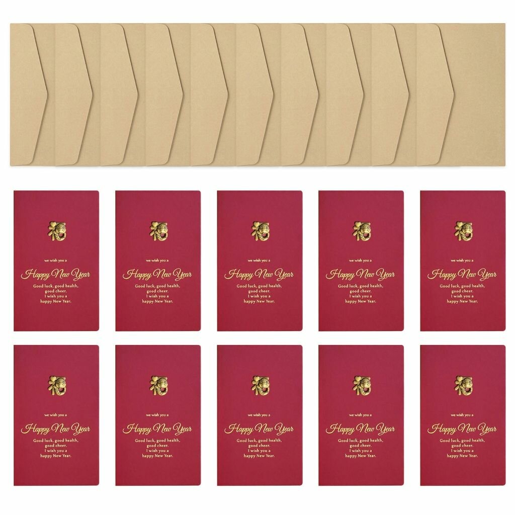 Приглашение, Новогодние открытки с cartoon змеей 2025 года - Счастливая змея B, 1 упаковка 10 штук