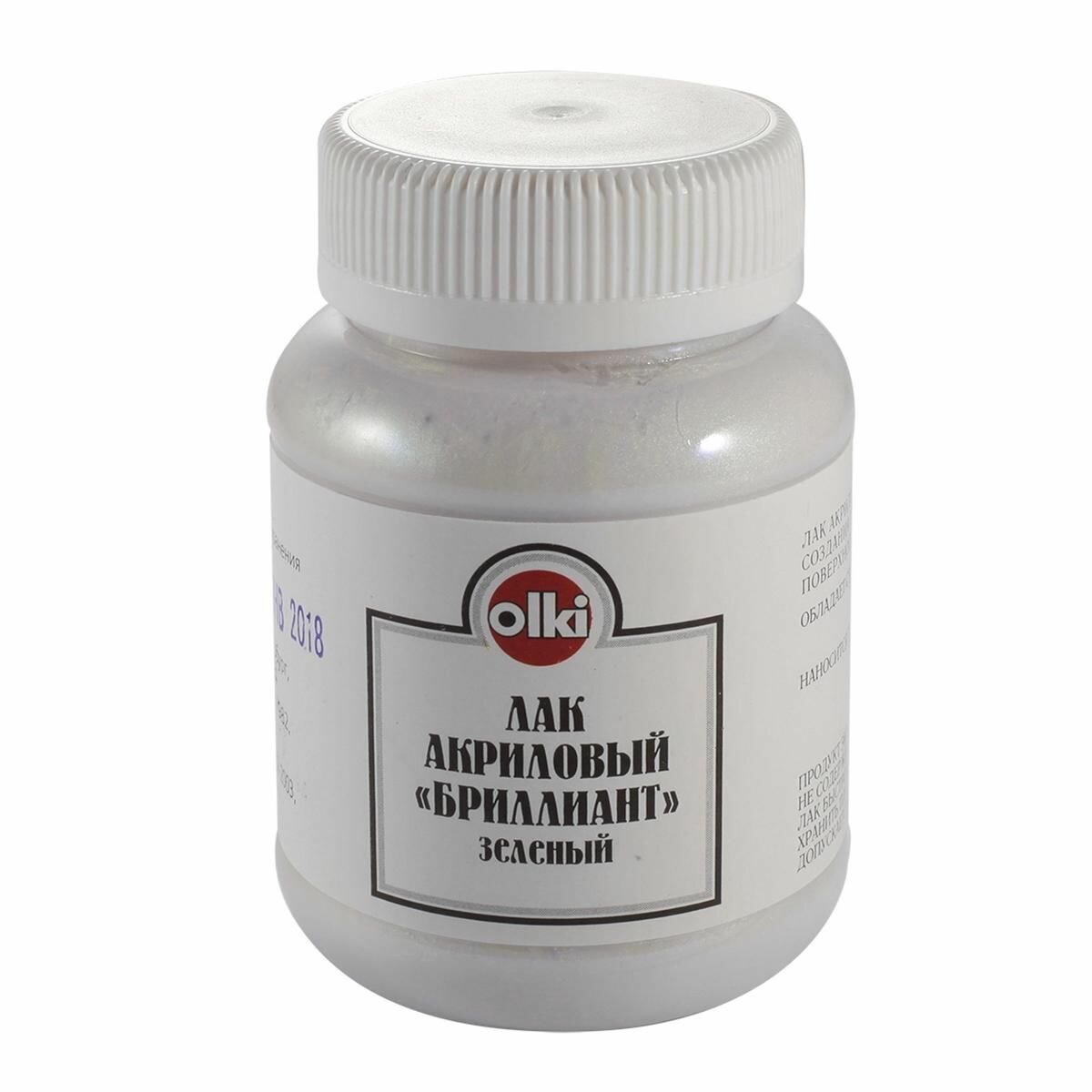 Лак акриловый Olki бриллиантовый, 100 мл, зеленый