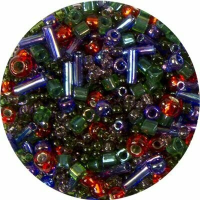 Бисер TOHO "Mix 2", №3226, зелено-фиолетово-красный, 25 г, Япония