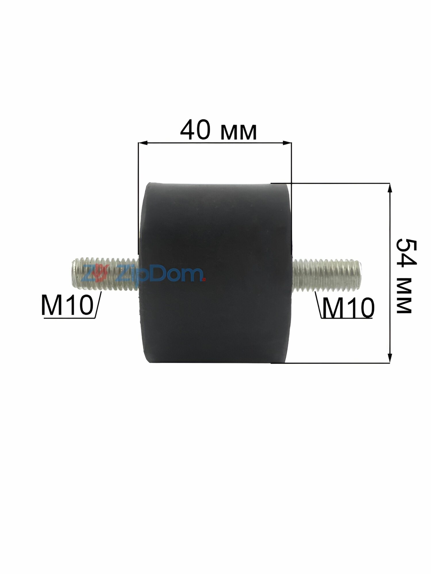 Подушка (амортизатор) виброплиты (диаметр 54 мм, высота 40 мм, болт резьба М10, 2 болта)
