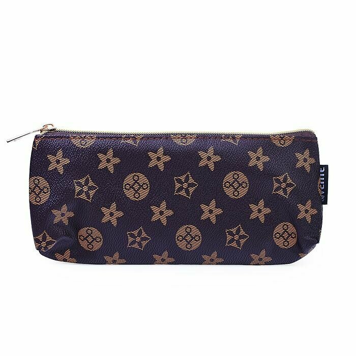 Пенал deVENTE "Monogram" 21x8x3,5 см треугольный для 45 предметов, на молнии, искусственная кожа (7026441)