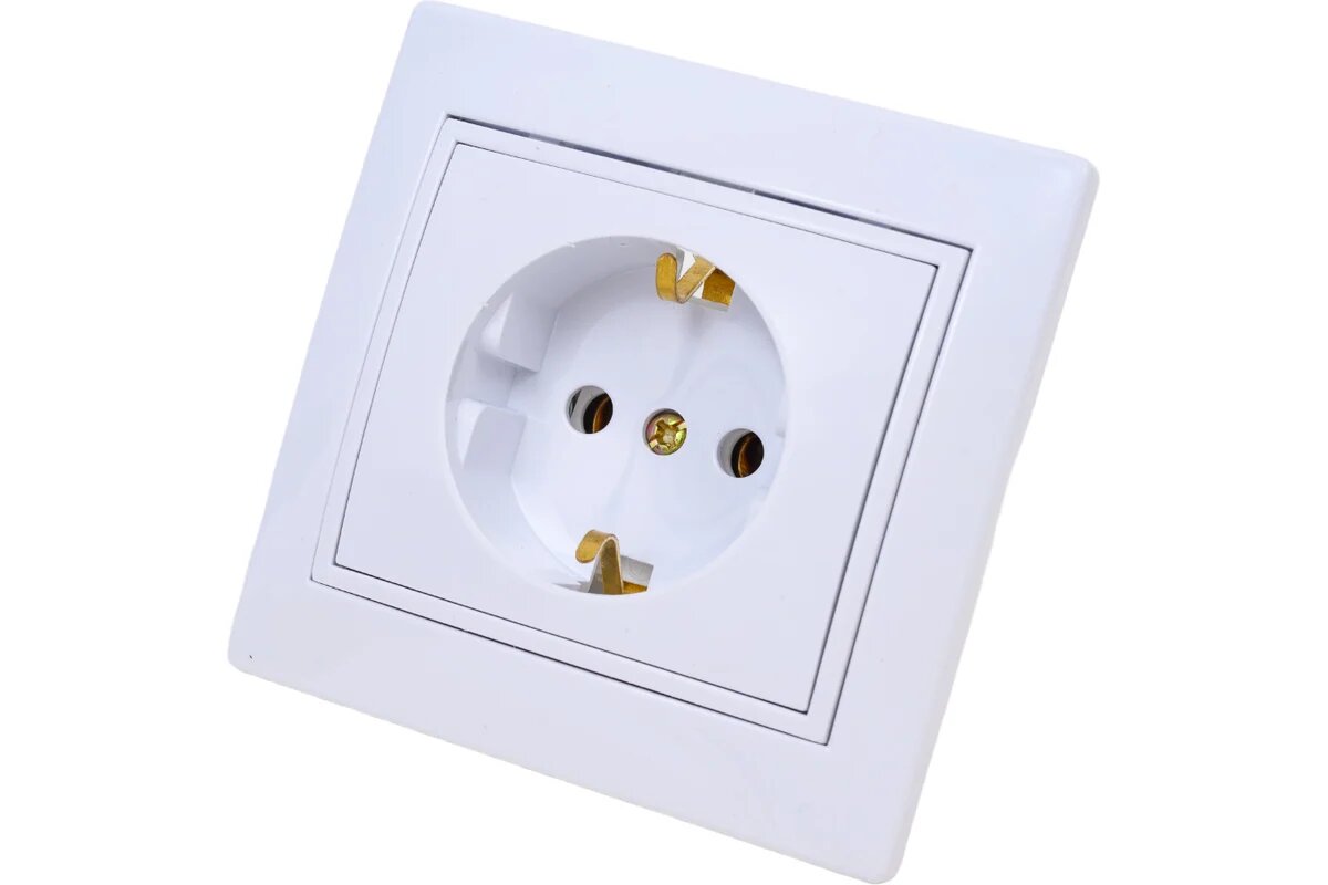 Розетка TANGO с заземлением керамика белый скрытой установки 16А, 1008837