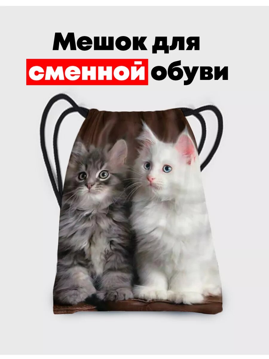 Мешок - сумка для обуви Кошки