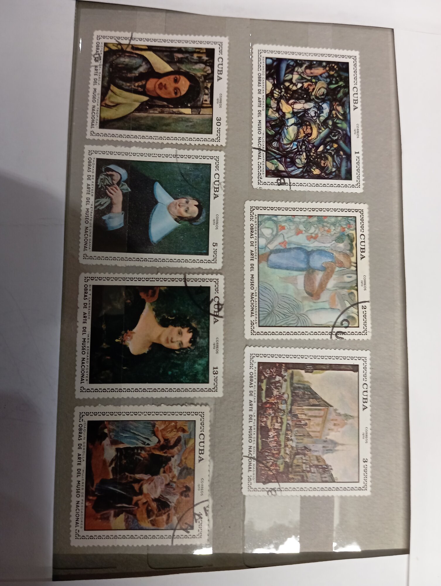 Марки почтовые живопись серия из 7марок 1970г. куба.