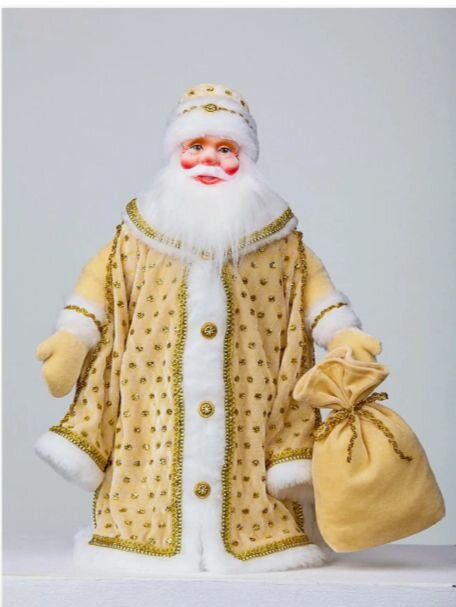 Игрушка Батик кукла мягконабивная Дед Мороз Царский Золотой 50см в упаковке ДМ-2104