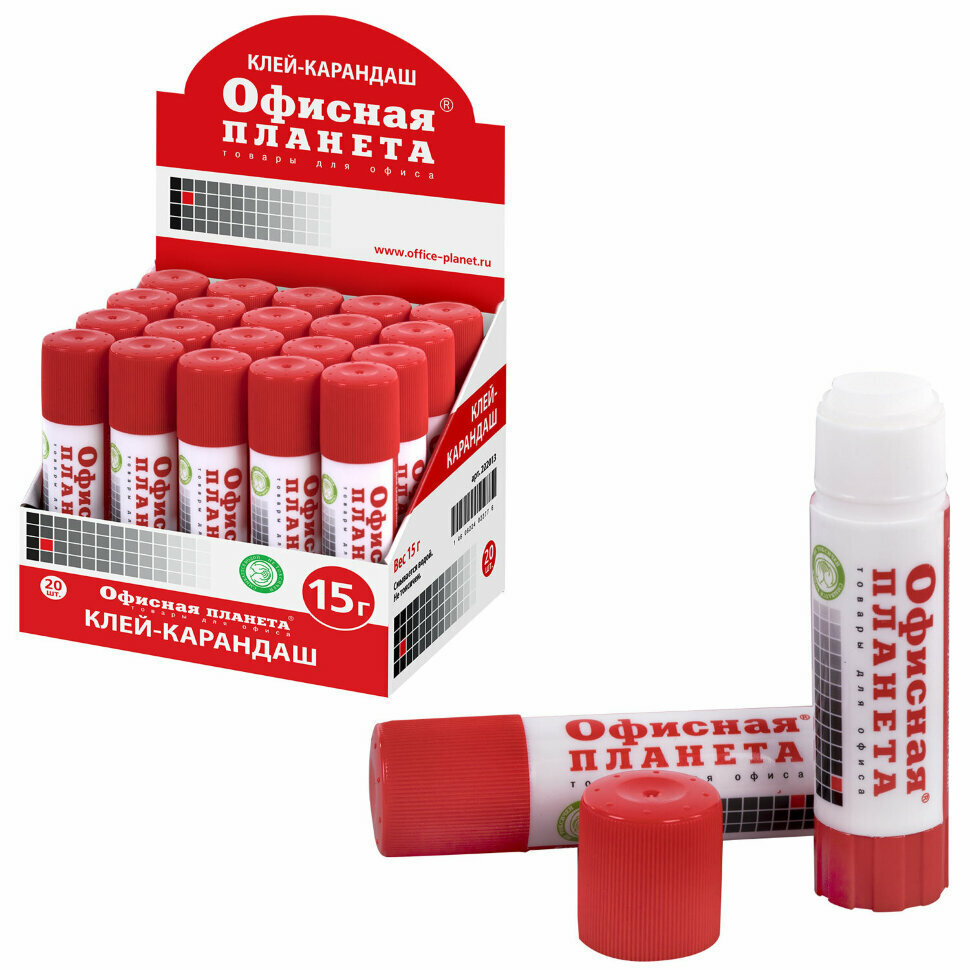 Клей-карандаш офисная планета, 15 г, 222013, 222013