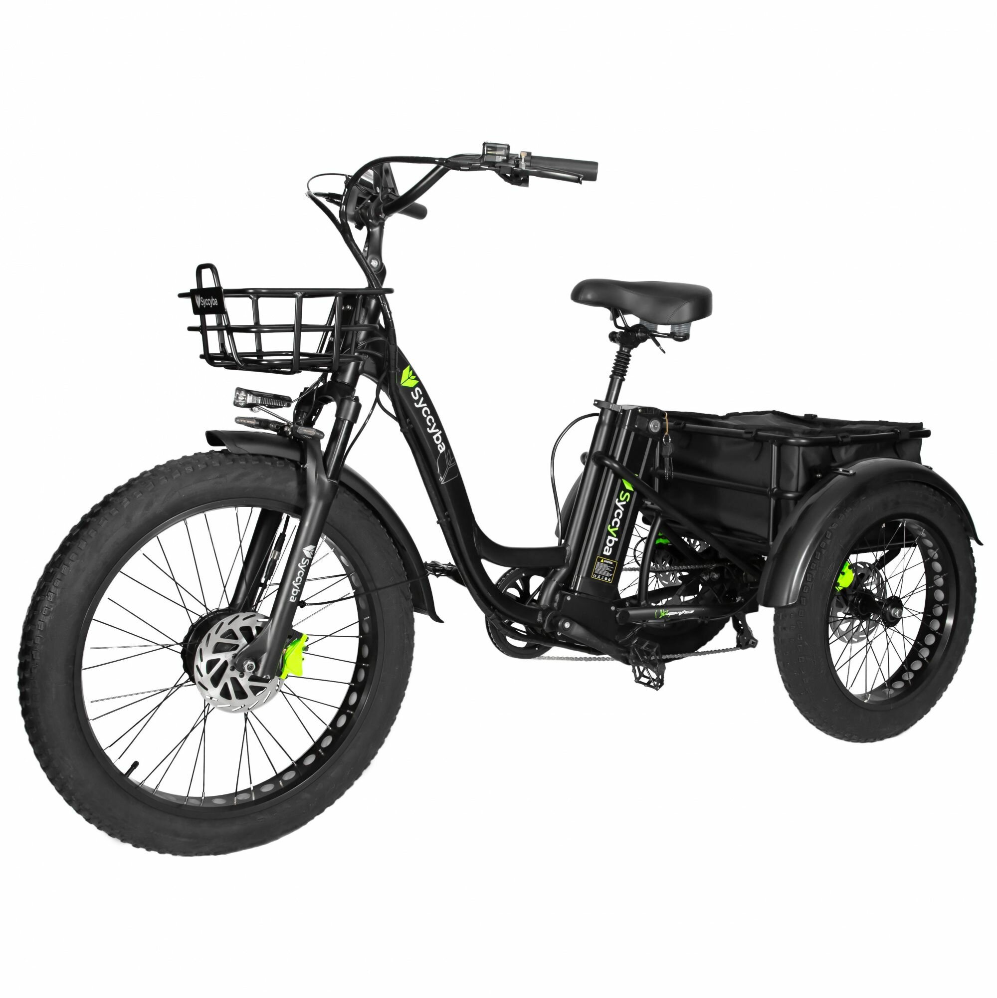 Syccyba Trike трехколесный 500 Ватт; 48V/20Ah 24/20 дюйма, черный