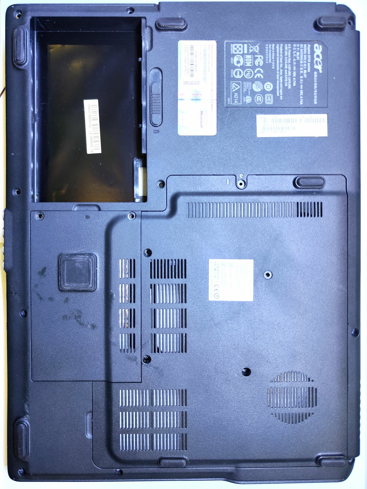 Нижняя часть корпуса (поддон, корыто) для ноутбука Acer Aspire 5110