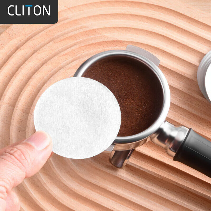 CLITON Italian Coffee Machine Round Handle Coffee Filter Paper, Coffee Filter Paper Coffee Filter Disc 58mm - 100 Sheets