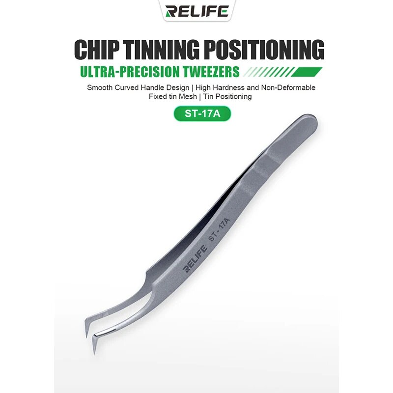 SUNSHINE ST-17A Пинцет для пайки микросхем, супертвердый пинцет для посадки олова, трафарет BGA, ручной инструмент для ремонта фиксированной печатной платы