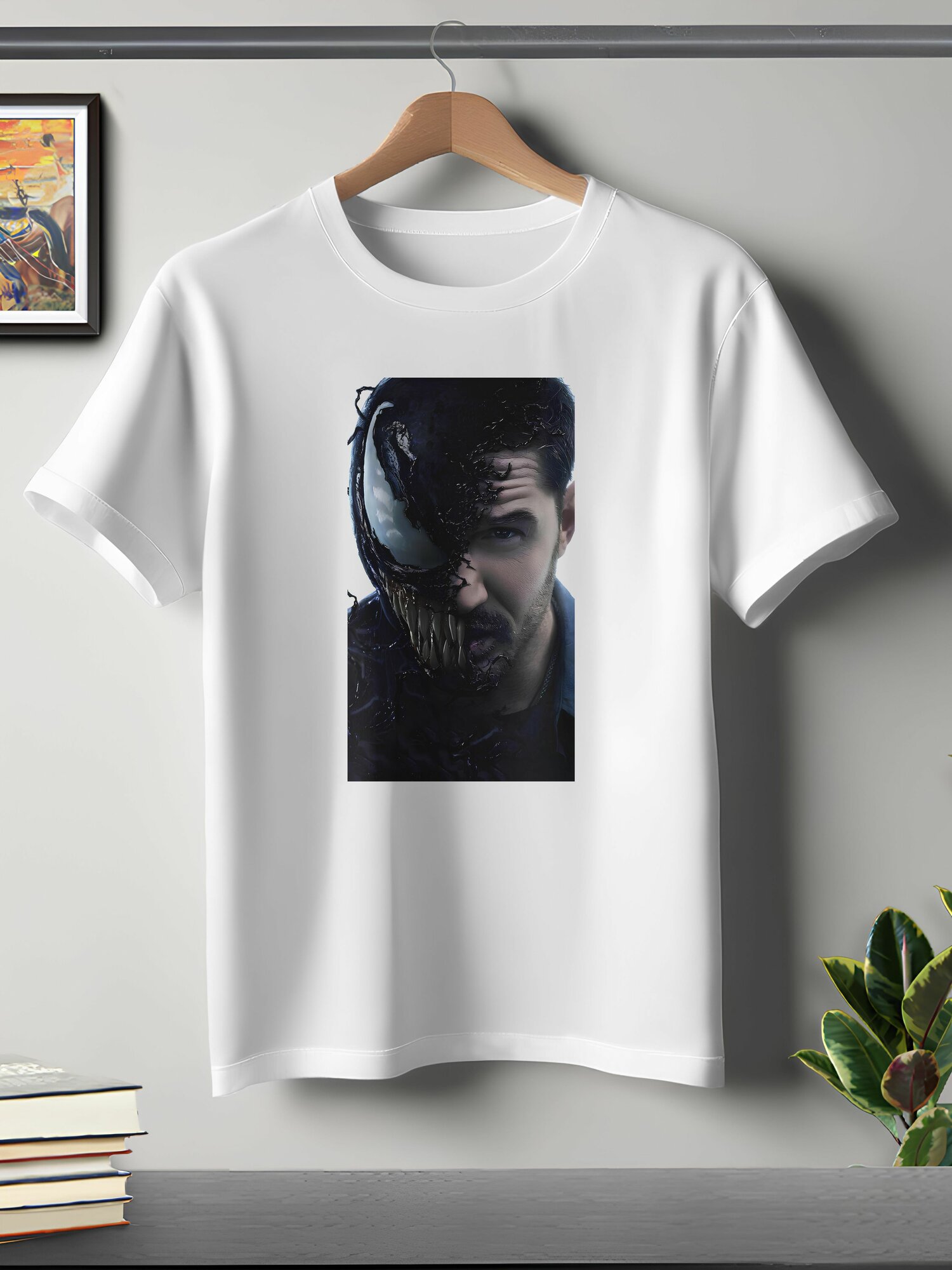 Футболка ONEQ унисекс 52-54 (XXL) размер с принтом Веном, белая