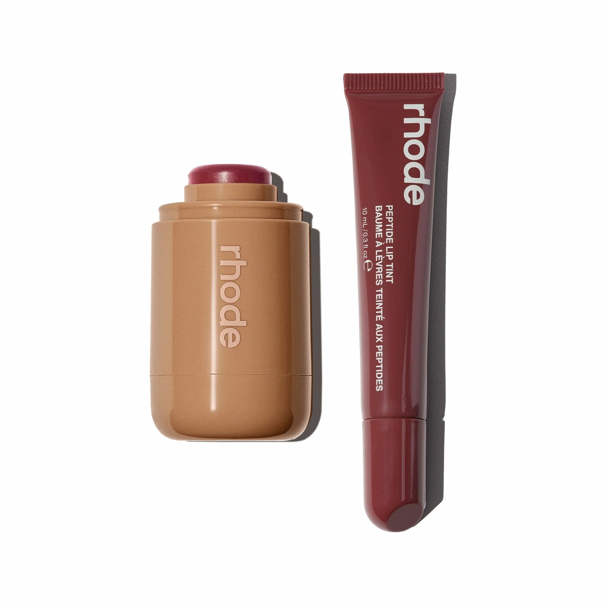 Rhode Набор декоративной косметики the duos Pocket Blush + Peptide Lip Tint, date cake + pbj
